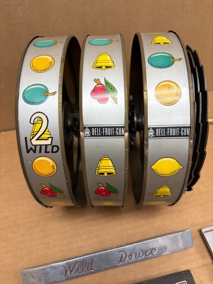 Antique Slot Machine Parts - Mills Original WILD DEUCE Reel Bundle ...
