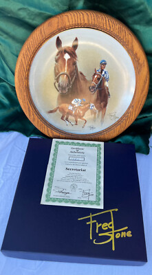 Fred Stone Secretariat 1984 American Artists Collector Plate with Frame ...