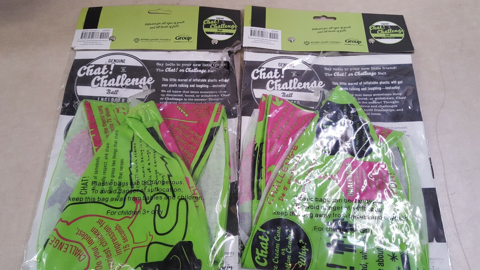 Lot of 2 Toy-Throw & Tell Chat Or Challenge Ball | eBay