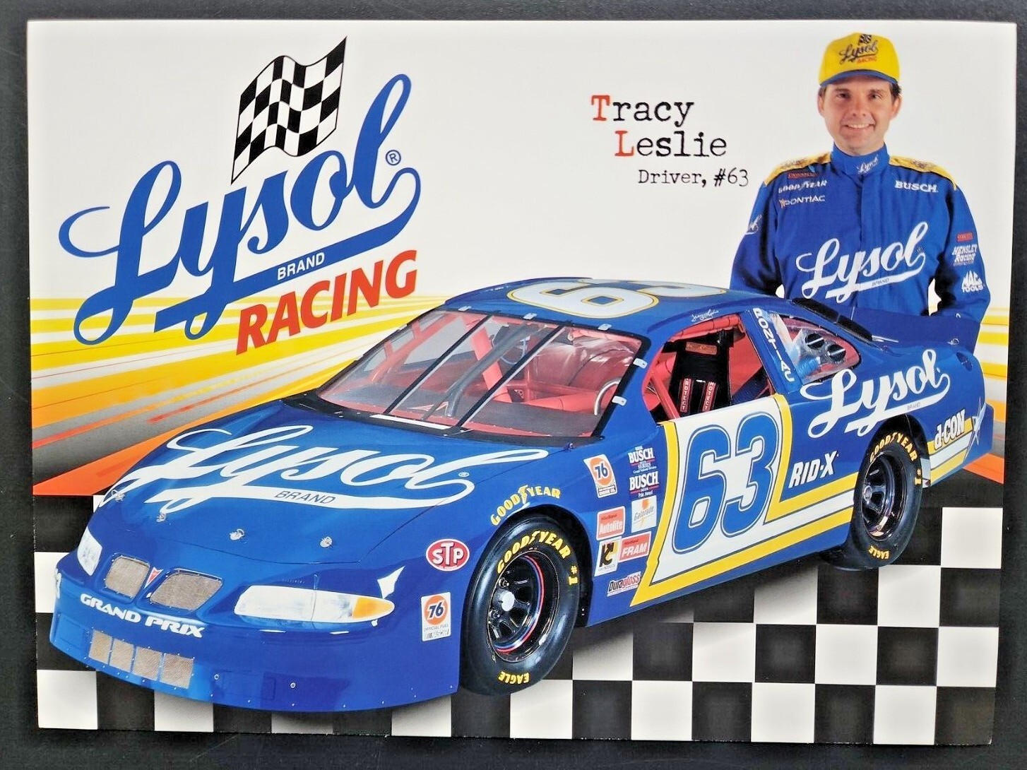1997 Nascar Series Hero Driver Cards Tracy Leslie Lysol Racing #63 S43 ...