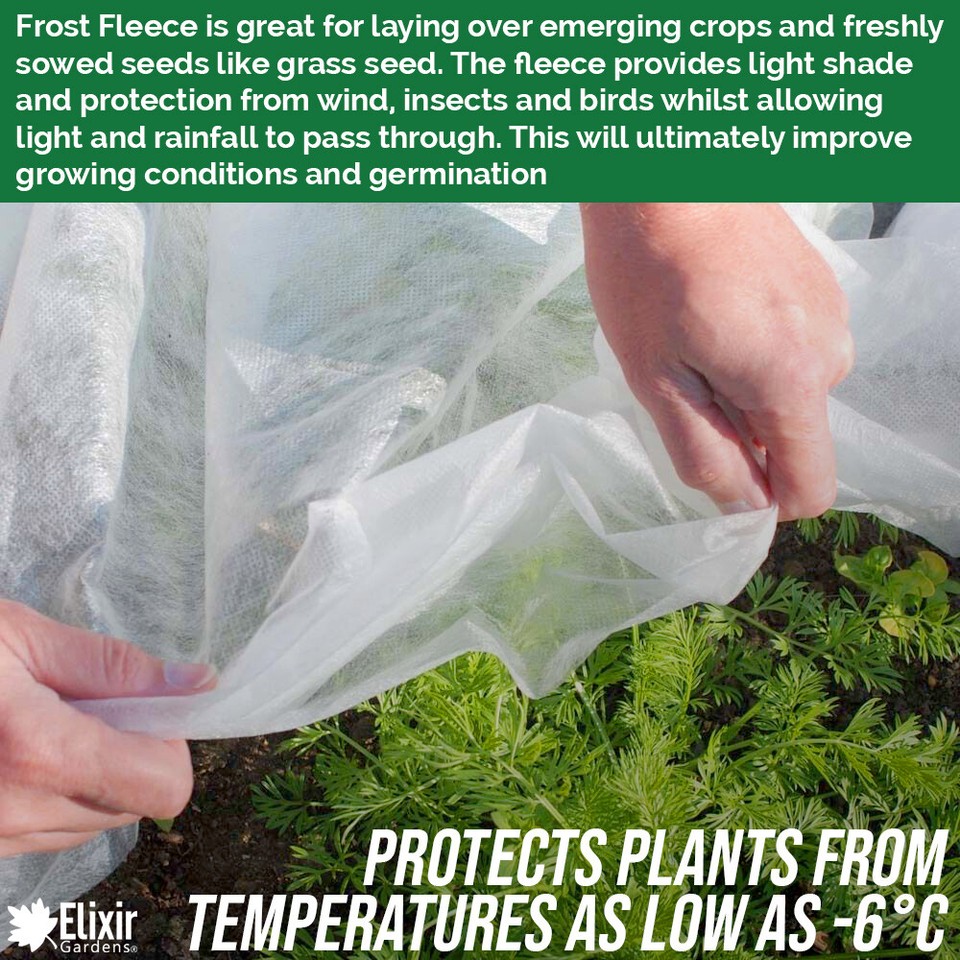 2m Wide Garden Frost Fleece | Cold Weather Winter Plant Warming | 5m ...