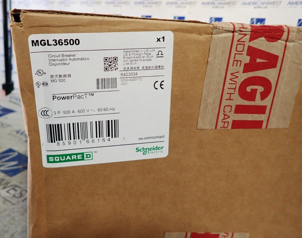 NEW - Square D MGL36500 500 Amp 600 VAC 3 Pole PowerPact MG Circuit ...