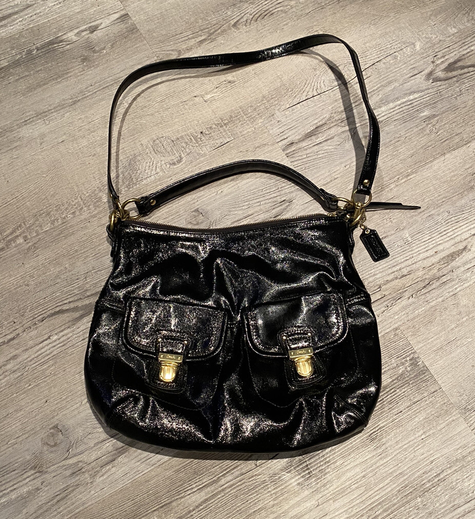 COACH Daisy Liquid Gloss Pocket Hobo Bag Patent Leath… - Gem