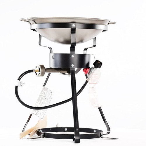 King Kooker 24WC 12" Portable Propane Outdoor Cooker with Wok, 18.5" L ...