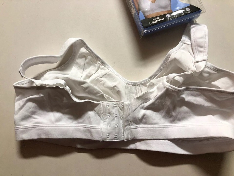 Playtex 18 Hour Ultimate Lift Bra US474C 42D-WHITE-COTTON NEW- WIREFREE ...