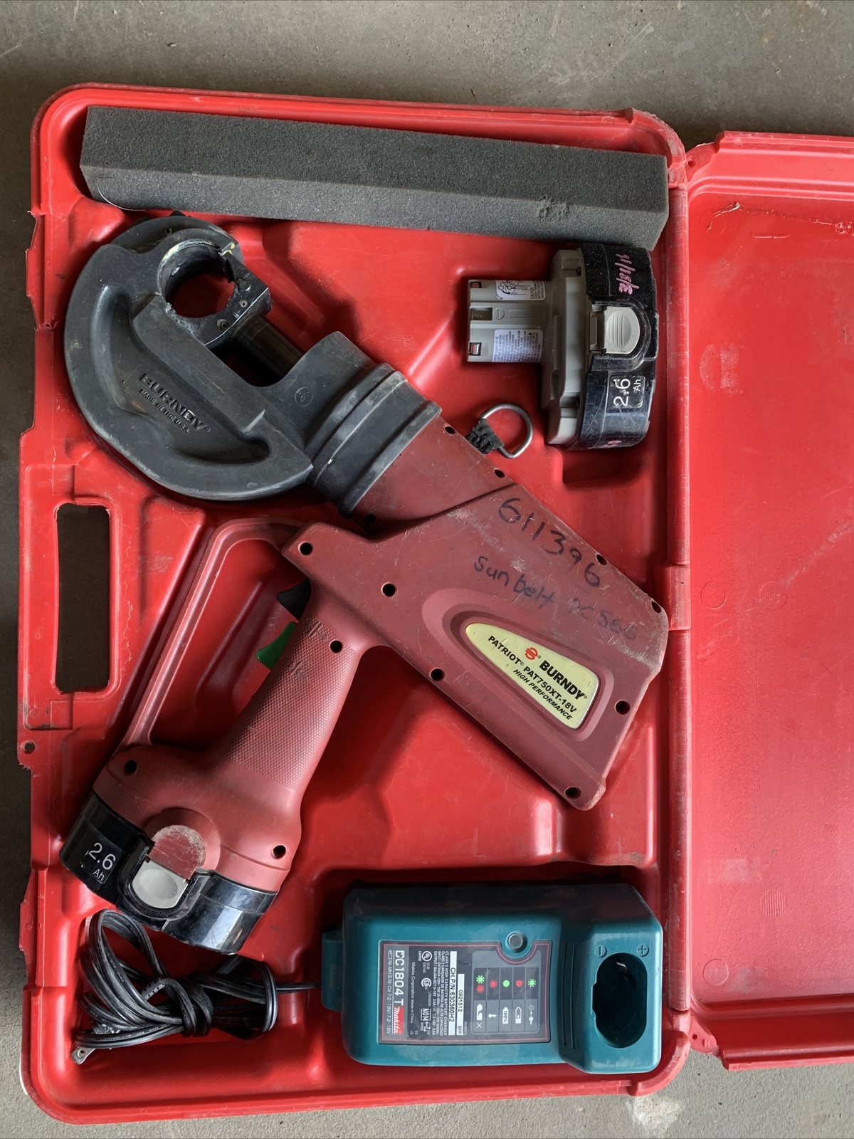 BURNDY Pat750-xt 18v Patriot Hydraulic 12 Ton Crimper Pat750 Crimp Tool ...