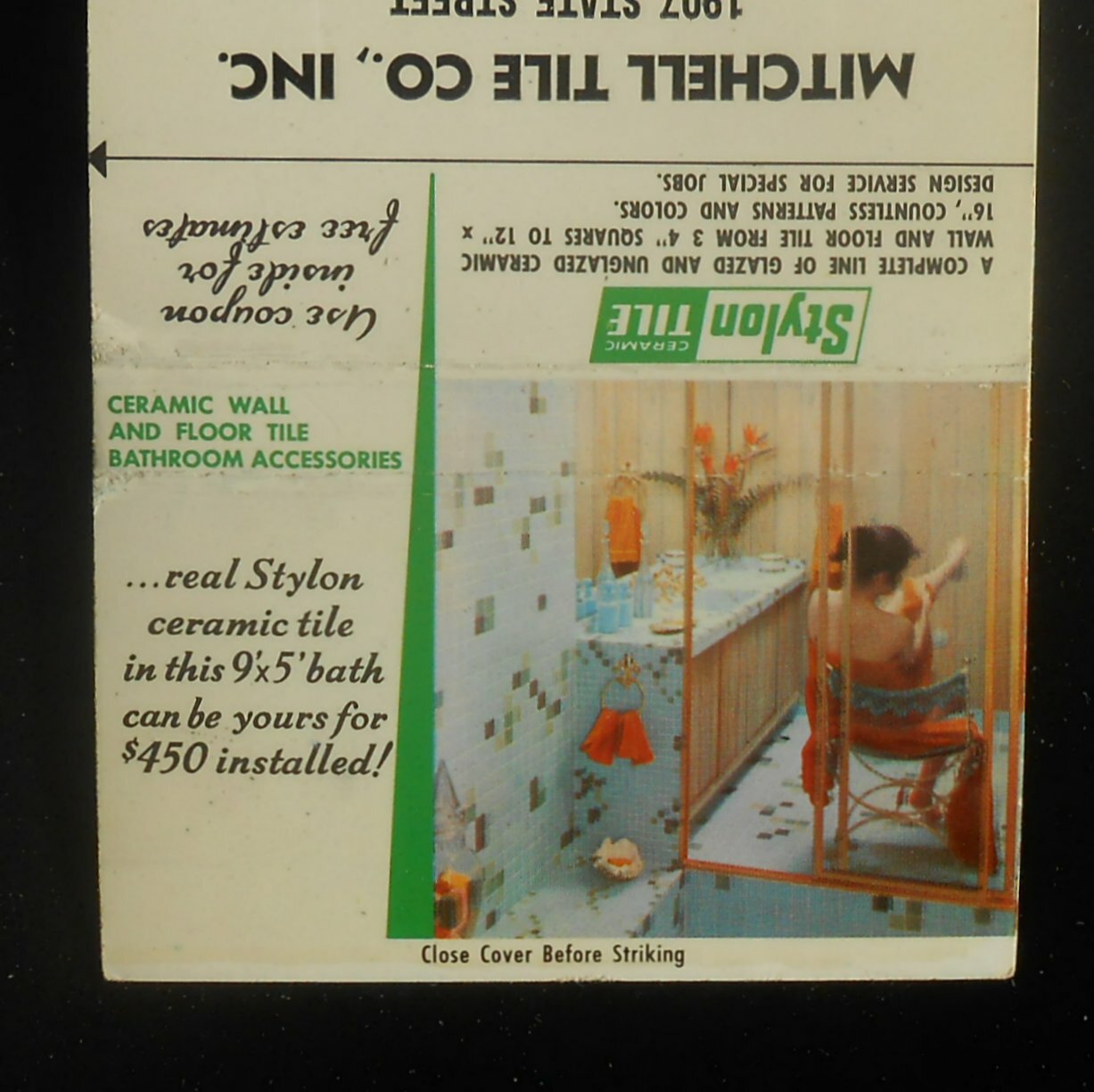 1960s Stylon Ceramic Tile Mitchell Tile Co. Naked Girl Bathroom ...