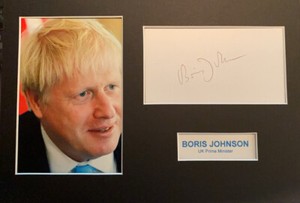 BORIS JOHNSON- UK PRIME MINISTER SIGNED PHOTO CARD & MOUNT A4 IDEAL FOR ...
