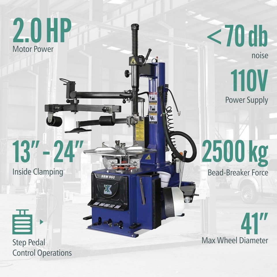 XK 960 Tire Changer Machine w. Rim Clamp 24'' Wheel Changer Auto Repair ...