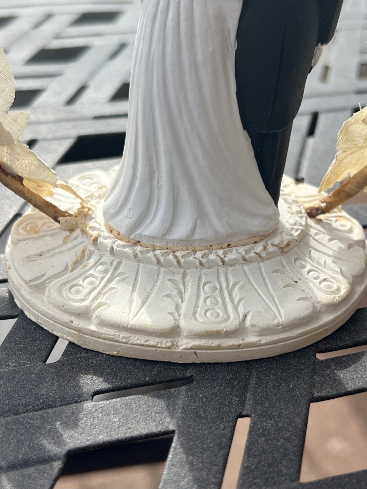 Vintage 1950s Bride Groom Floral Arch Wedding Cake Topper - Plaster ...
