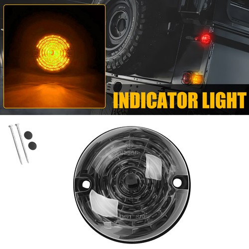 73MM Smoked Lens Amber LED Tail Indicator Light Fits Land Rover 90/110 ...