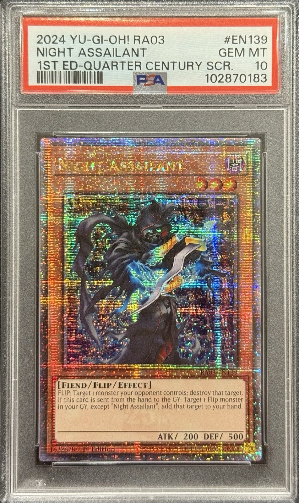 2024 PSA 10 YUGIOH RA03 QCR SECRET RARE NIGHT ASSAILANT 💎 | eBay