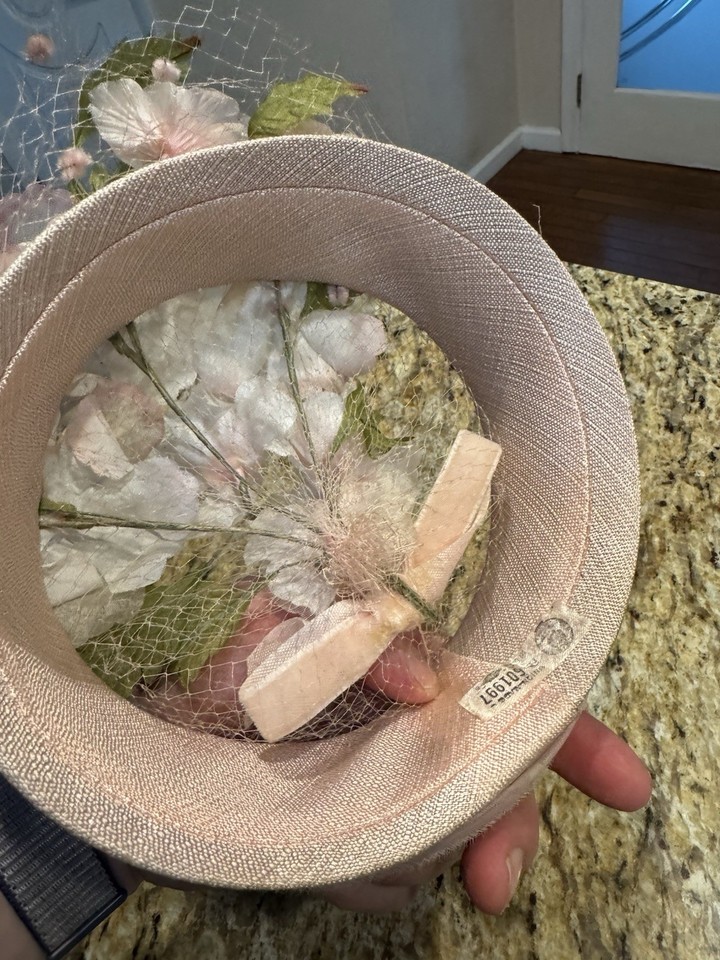 Vintage Light Pink Velvet Ladies Pill Box Hat with Silk Millinery ...