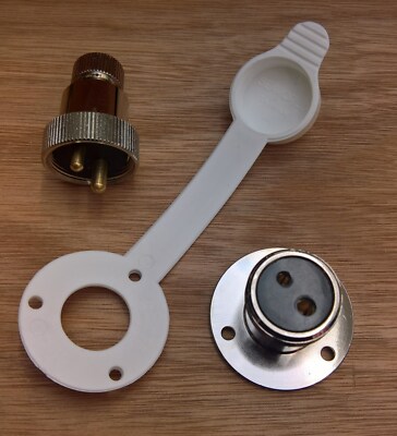 Waterproof Chrome Brass Boat Deck Plug 2 Pin 12v/24v 3A Marine Caravan ...