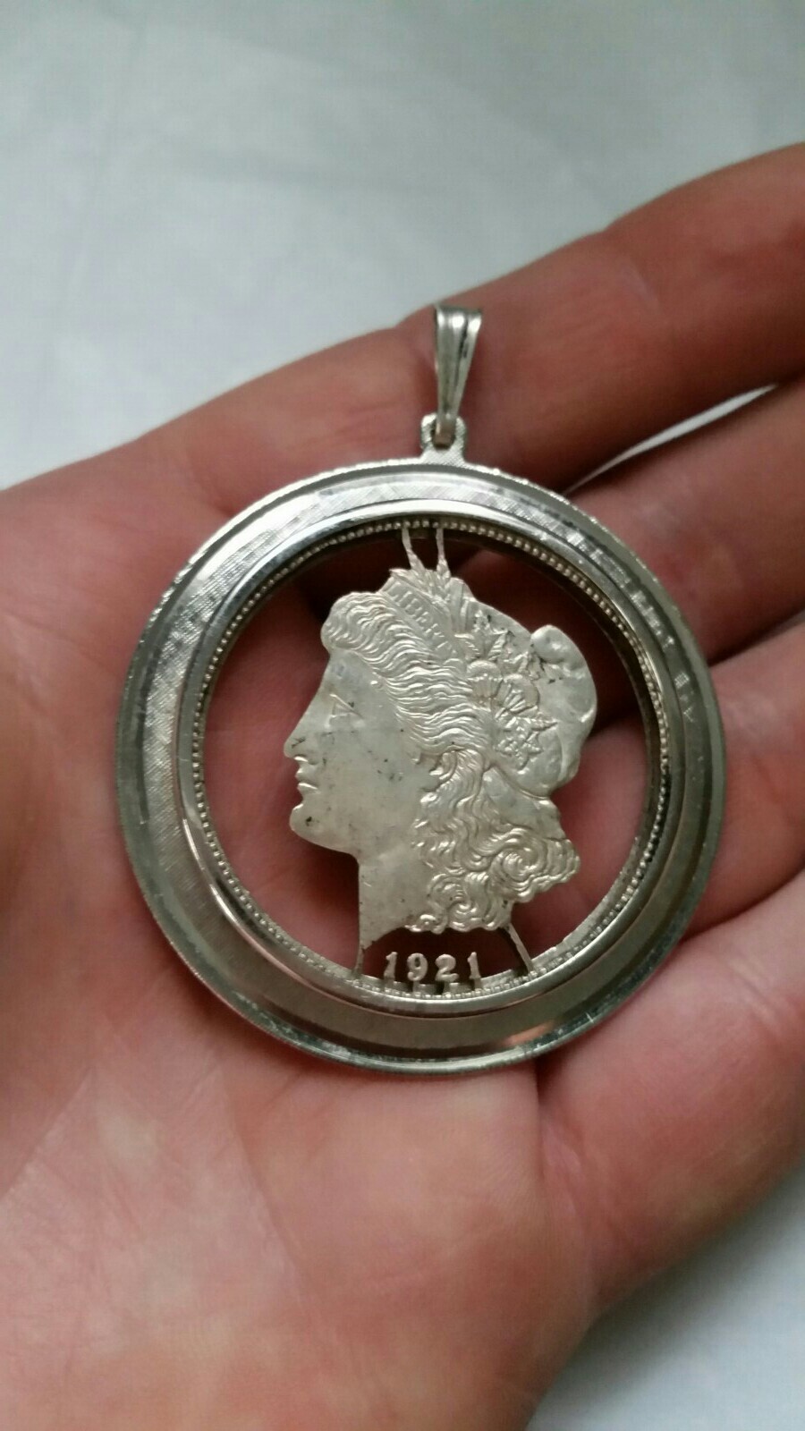1921 Morgan Silver Dollar Cut Out for Necklace - Verified Silver ...