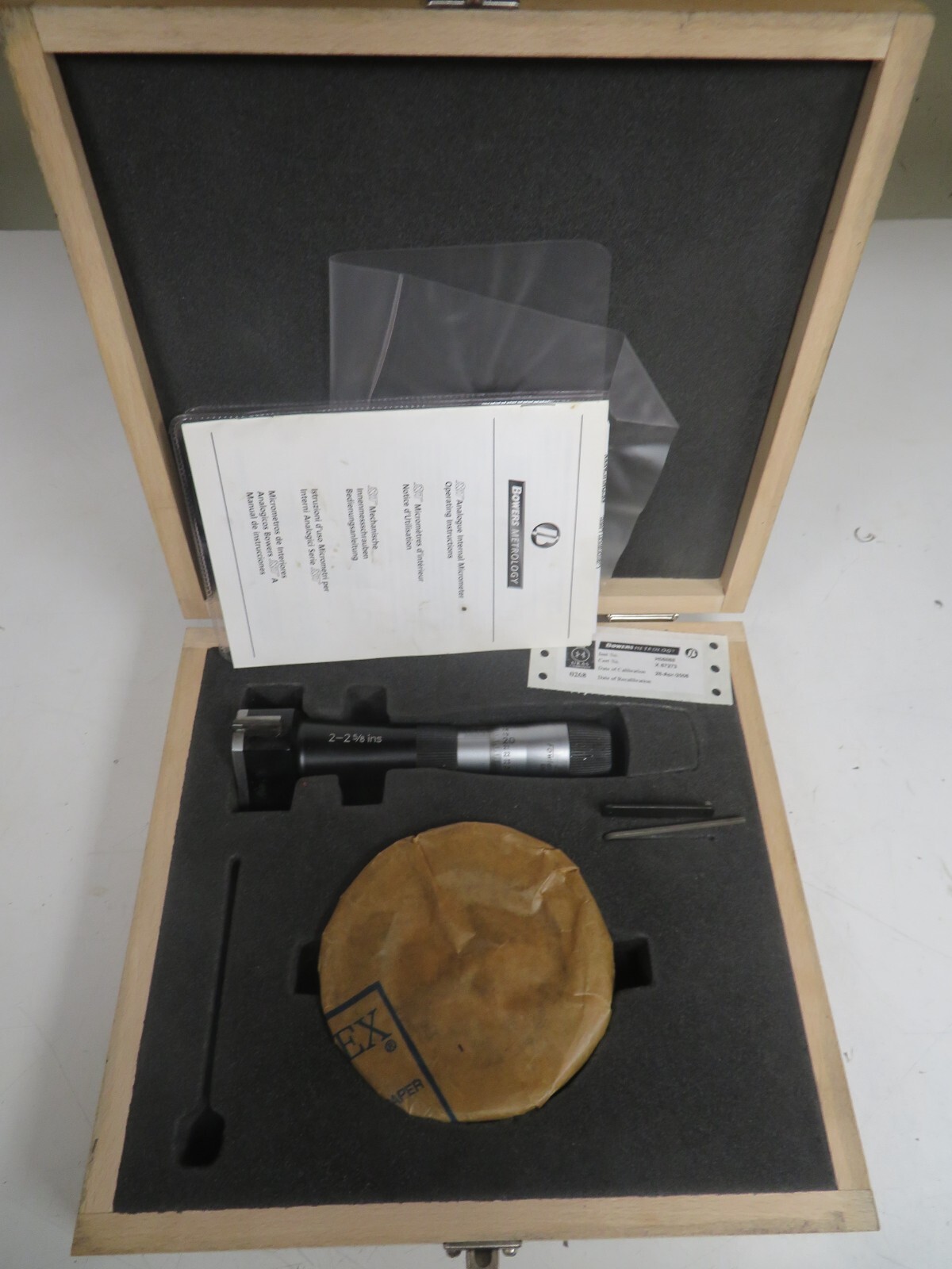 Bowers Intrimik/Bore/Hole Micrometer w/ set ring - 2" - 2 5/8" Range ...