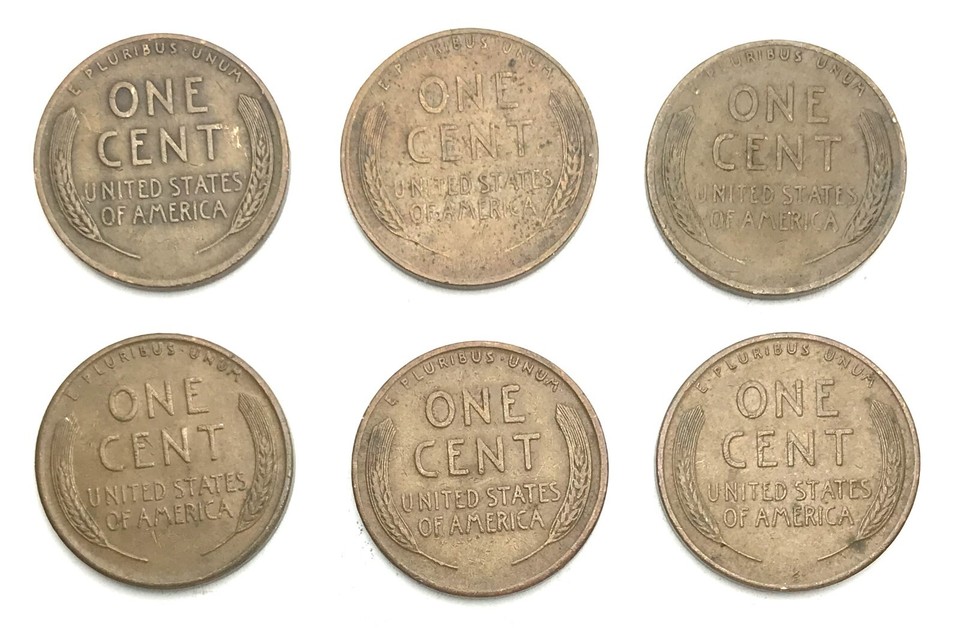 1945-S LINCOLN CENTS - 6 coin lot - all S Combined shipping available ...