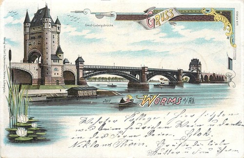 Germany Worms bridge litho 1900 postcard | eBay
