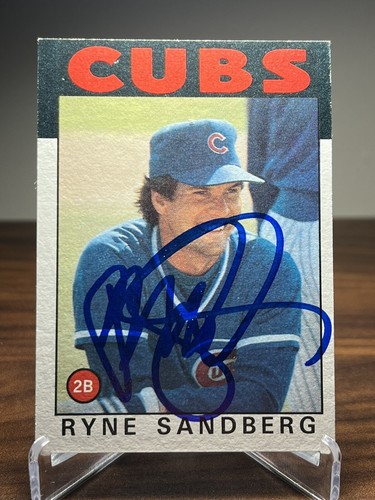 Ryne Sandberg Signed Autographed 1986 Topps Baseball Card #690 Cubs ...