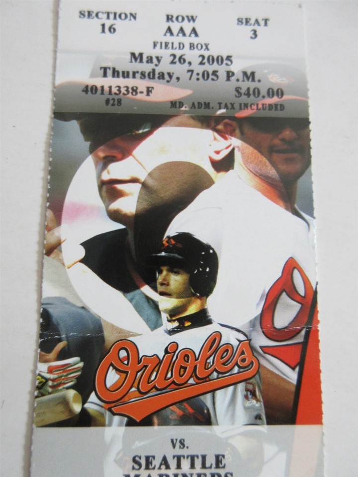 2005 Baltimore Orioles vs Seattle Mariners Ticket Stub May 26 Rafael ...