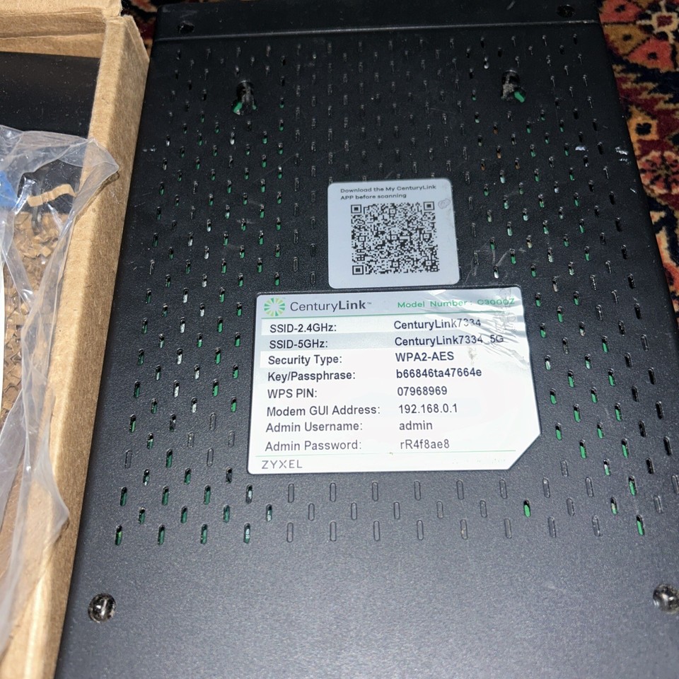 Centurylink Zyxel C3000z AC2200 VDSL2 Bonded Gateway Wireless Wifi ...