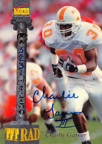 Charlie Garner autographed Football Card (Ten Vols) 1994 Signature ...