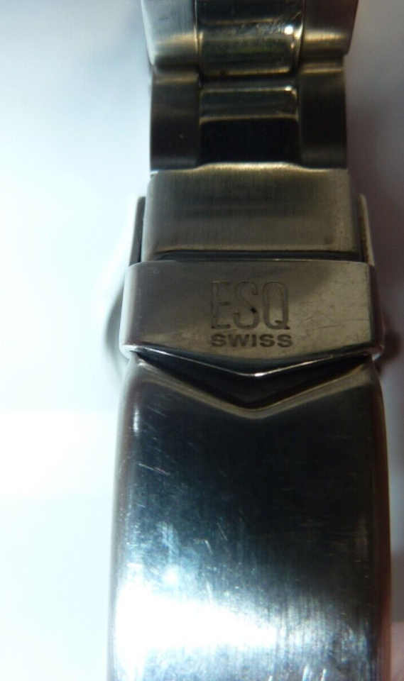 ESQ Swiss Watch Women Blue Dial Silver Tone Date Round E5100 NEEDS NEW ...