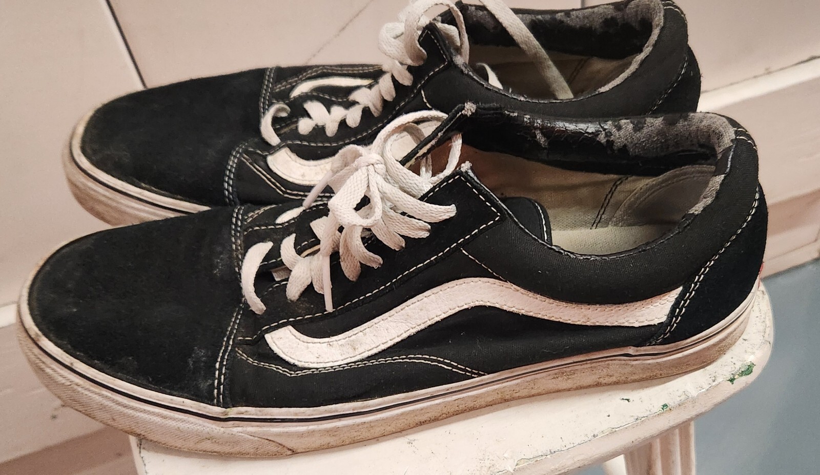 Vans Classic Trashed Thrashed Black White Suede Canv… - Gem