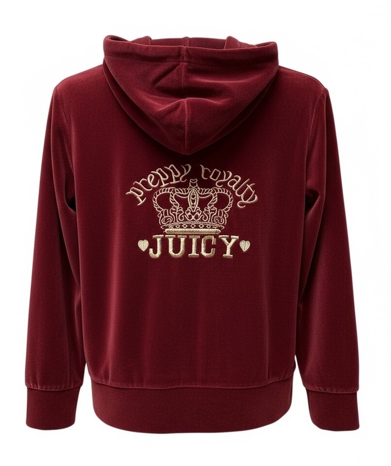 Vtg Juicy Couture Preppy Royalty Velour Hoodie Sweatshirt Size L Made ...