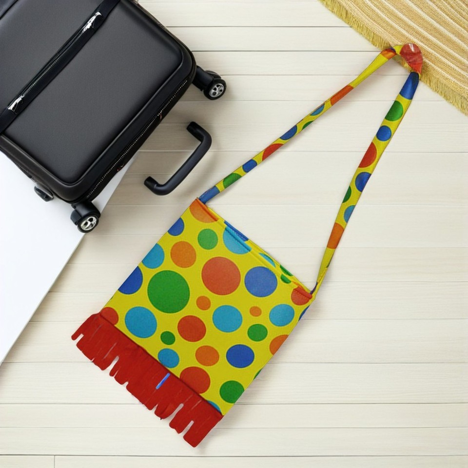 3 Pcs Clown Costume Shoulder Bags Colorful Dotted Crossbody Purses For ...