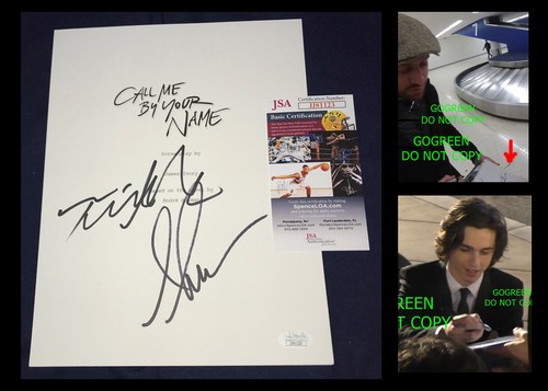 Timothee Chalamet signed Call Me By Your Name script Armie Hammer ...