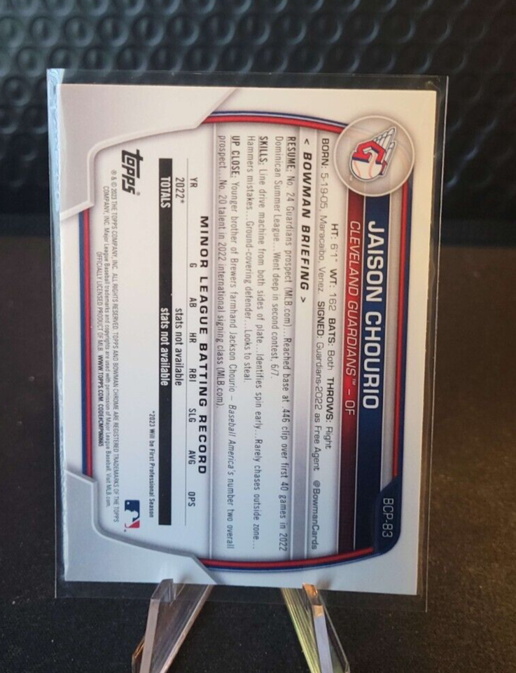 2023 Bowman Chrome Jaison Chourio BCP-83 - Cleveland Guardians | eBay