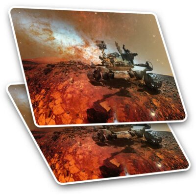 2 x Rectangle Stickers 7.5 cm - Curiosity Mars Rover Space Science Cool ...