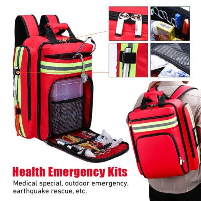 First Aid Medical Kit Emergency Rescue Backpack Storage Large Capacity ...