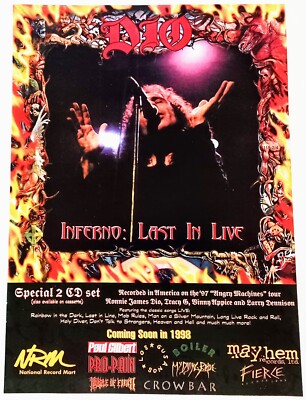 DIO~INFERNO: LAST IN LIVE~1998 ALBUM PROMO~AD ADVERT POSTER PINUP ...
