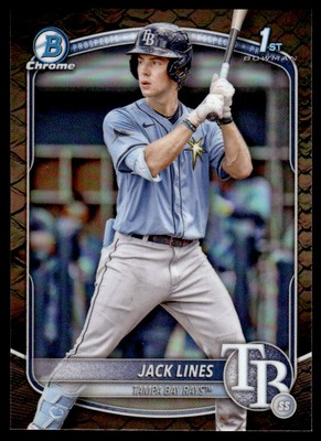 2025 Bowman Chrome Reptillian Refractor Jack Lines Tampa Bay Rays #BCP ...