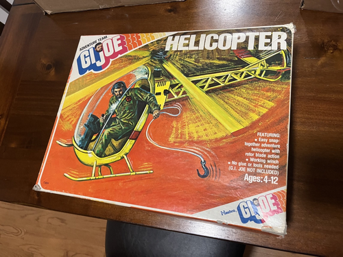 1975 VINTAGE GIJOE ADVENTURE TEAM YELLOW HELICOPTER ECHO E BOX MIB 12 ...
