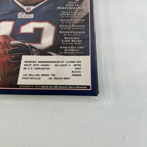 Sports Illustrated Magazine December 12 2005 Tom Brady Sportsman of the ...