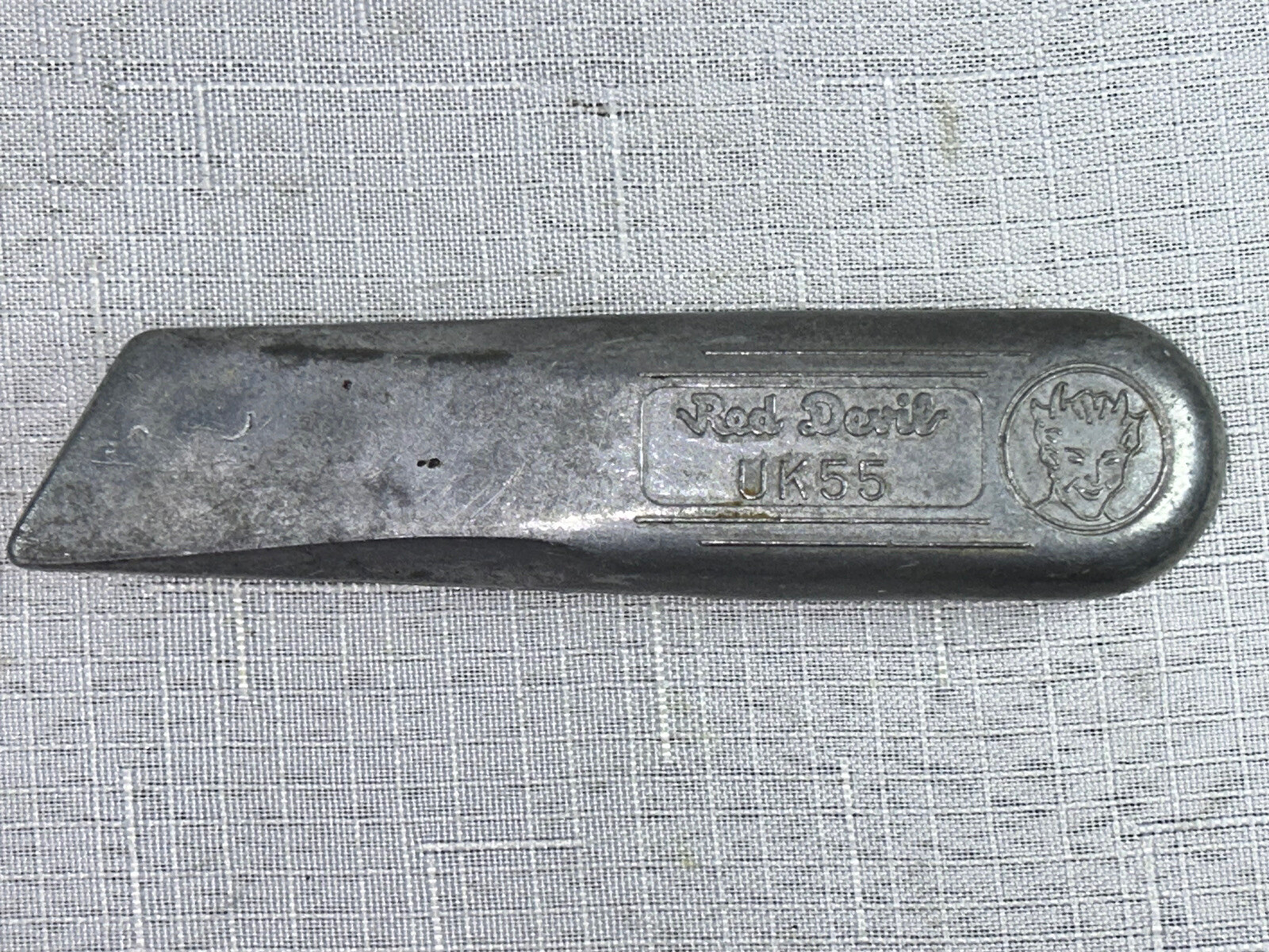 Vintage Red Devil UK55 Cast Aluminum 5" Utility Knife Fixed Blade Knife ...