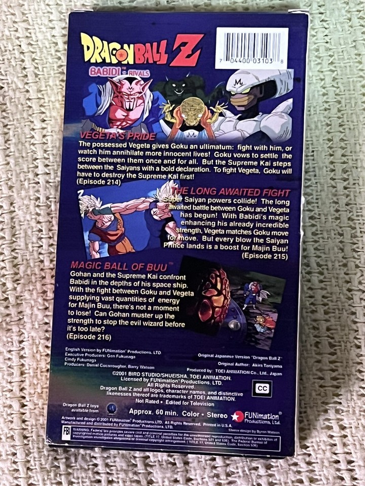 Dragon Ball Z Babidi: Rivals VHS Funimation Productions Ltd ...