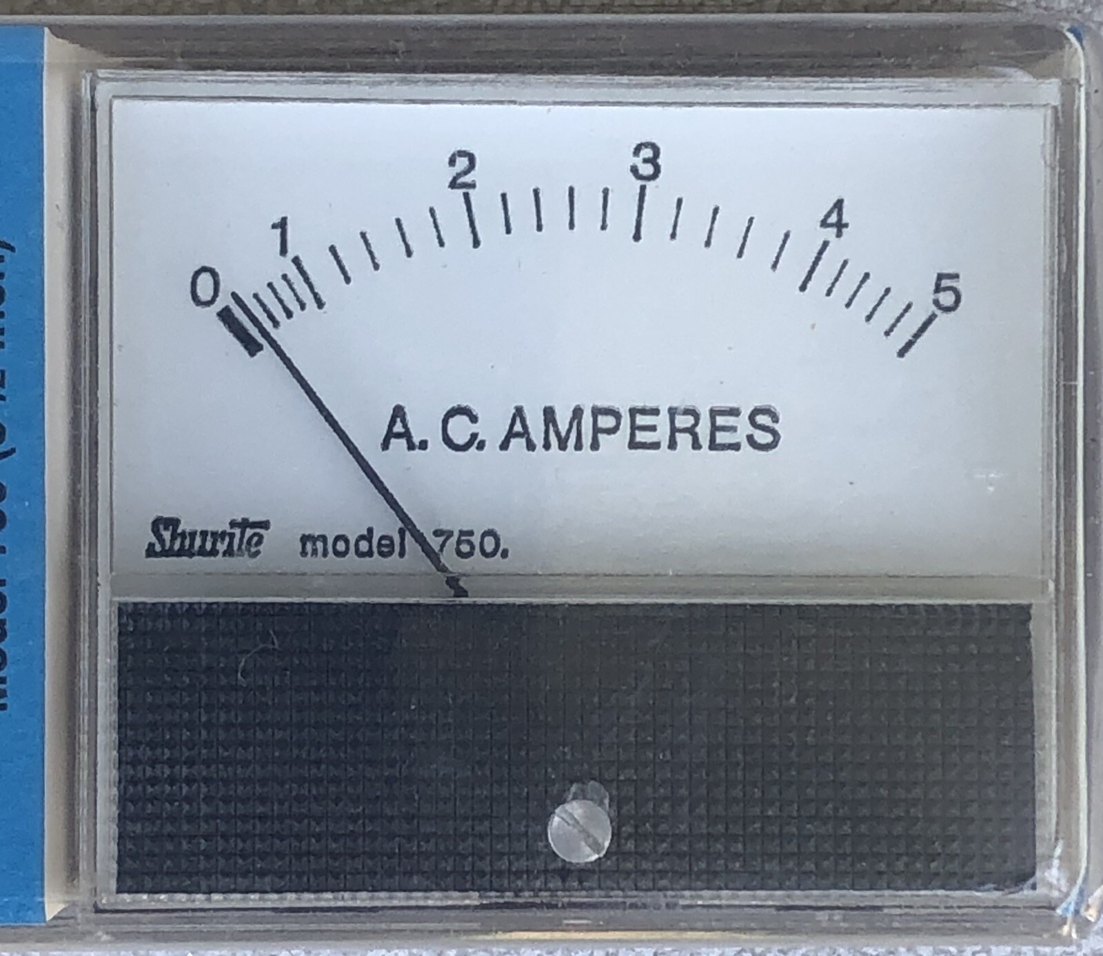 Shurite 7503Z, 0-5 Amps AC Analog Meter ~ 3.5" x 3.0" Panel Face, 2 ...