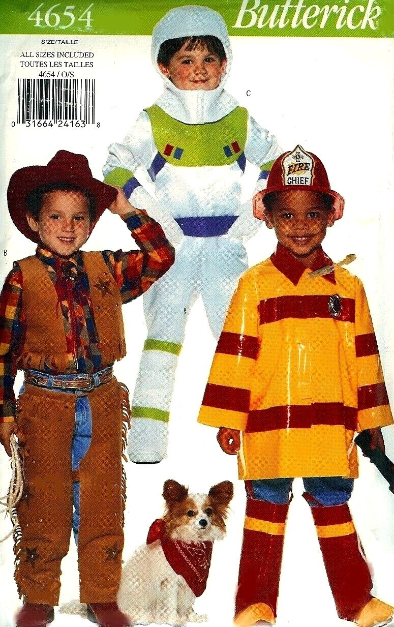 Child Costume Astronaut Fireman Sizes 2-6X Sewing Pattern Butterick ...