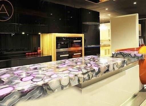 Natural Agate Geode Counter Slab Top, Agate Bar Counter Slab Top Table ...