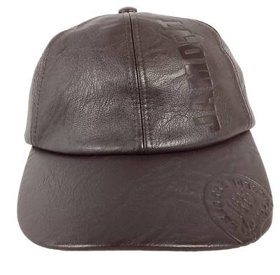Jamont Baseball Hat Trucker Cap Brown Faux Leather Adjustable Clip Back ...