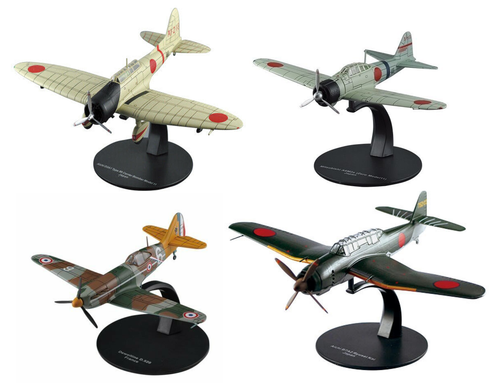 Set 4 Fighter Aircrafts WW2 - 1:72 Military Combat plane bombers ...