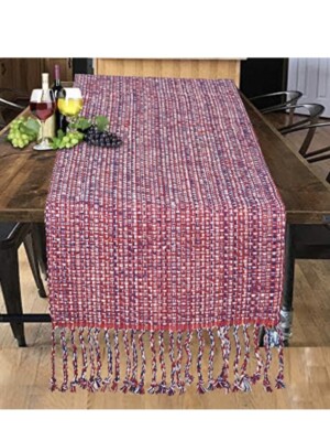Urban Villa Table Runner 100% Cotton Tablerunner 14" x 72" Red/White ...