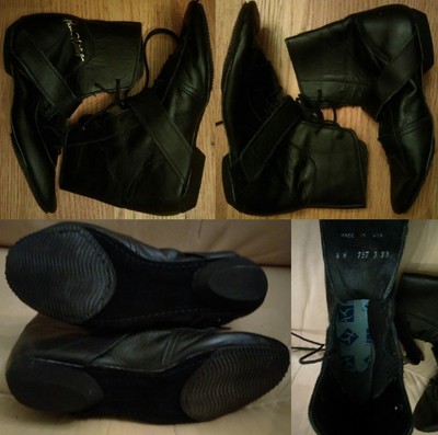 NEW Frank Hatchett dance Shoes Flexible Split Sole Black high Size 4 8. ...