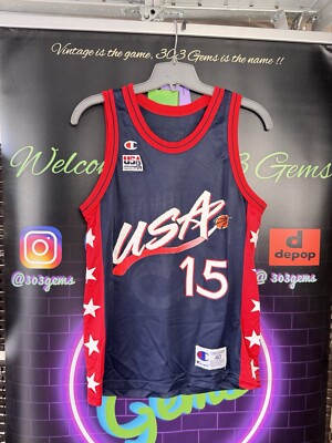 Vintage CHAMPION Hakeem Olajuwon #15 Team USA Olympics Dream Team 1996 ...