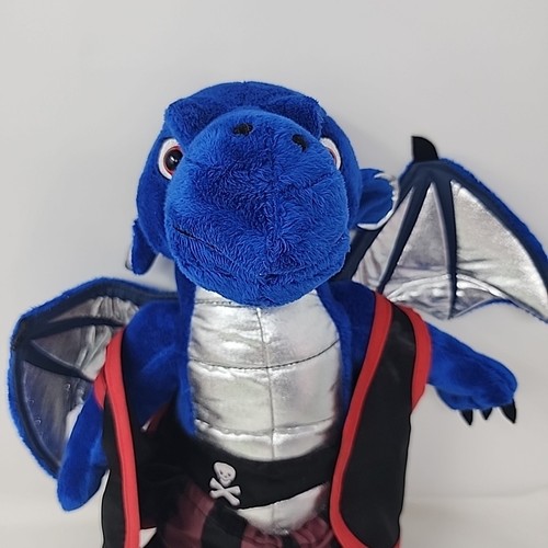 Animaland Blue Pirate Outfit Dragon Silver Plush Soft Toy Stuffed 16 ...