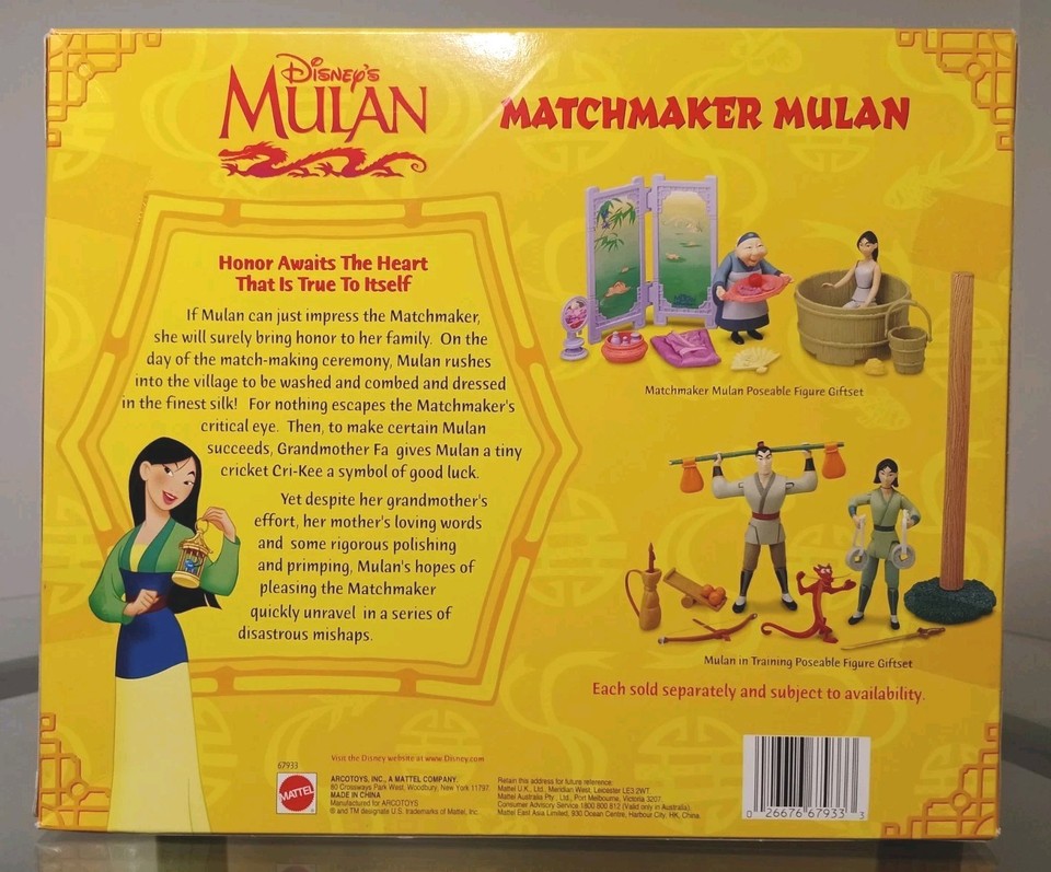VTG Sealed Mattel Disney Mulan MATCHMAKER MULAN Fully Poseable Figure ...